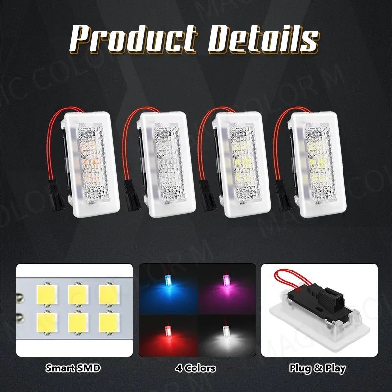 DHgate.com:Tesla Model 3/Y/S/X Ambient LED Footwell Lights, 4Pcs RGB ...
