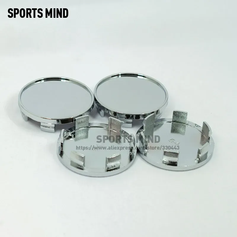 Center Cap Stickers CMAOS 4PCS 54mm Black/Silver Car Refitting Wheel ...