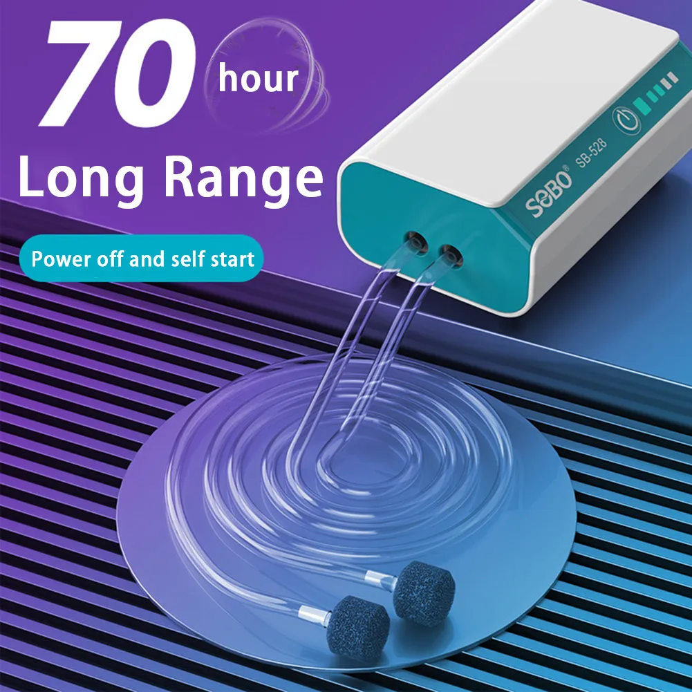 Portable Rechargeable Aquarium Aerator Pump - Battery Operated Fish ...