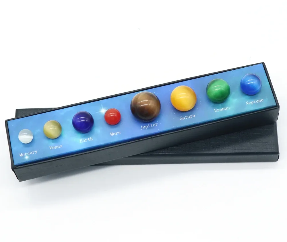 Planet Bedroom Decor Eight Planets Model Set With Natural Stones ...