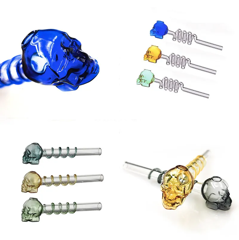 Colorful Spiral Smoking Straw Pipe Mix 14cm, 2 Styles, Thick Pyrex, 3D ...