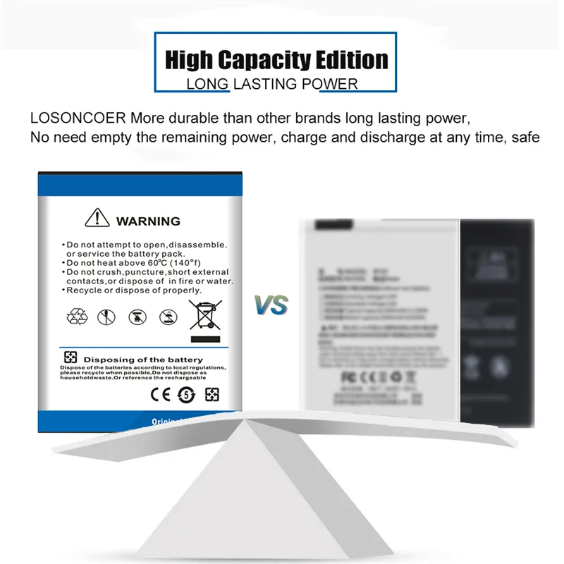 LOSONCOER 800mAh Rechargeable Battery Headset for FiiO BTR1 and BTR5 ...
