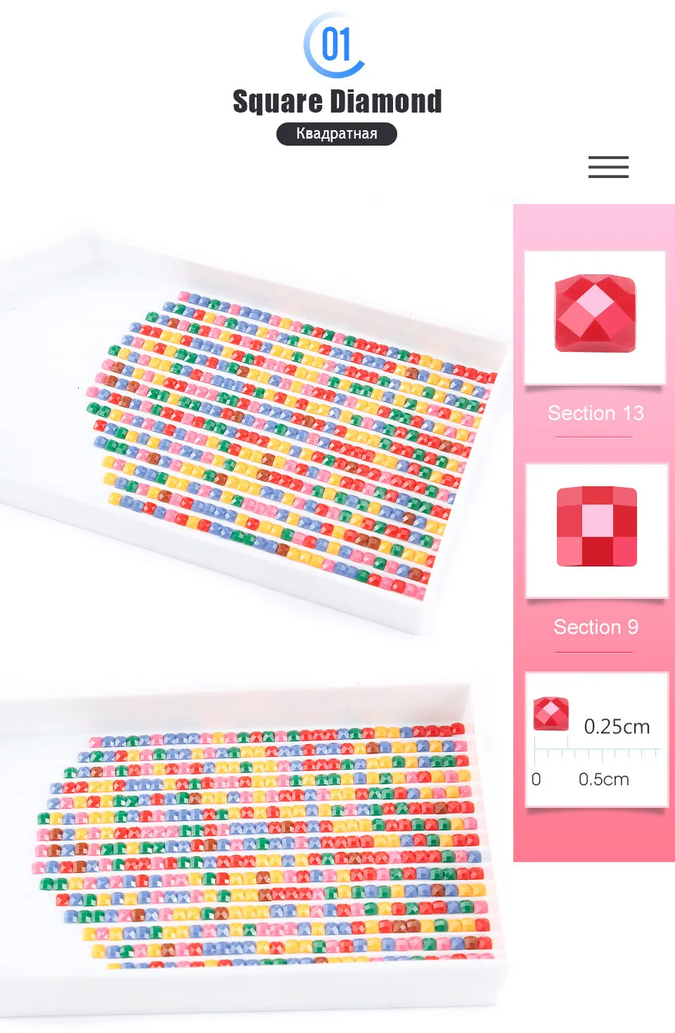 HUACAN Full Diamond Mosaic Lighthouse Seaside Cross Stitch Embroidery ...