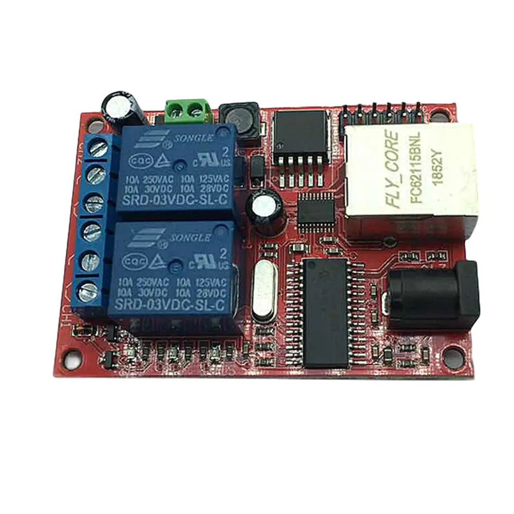 Two Port LAN Switch Ethernet TCP/UDP Controller Module, WEB Server 2 Way Relay Board Electronic ...