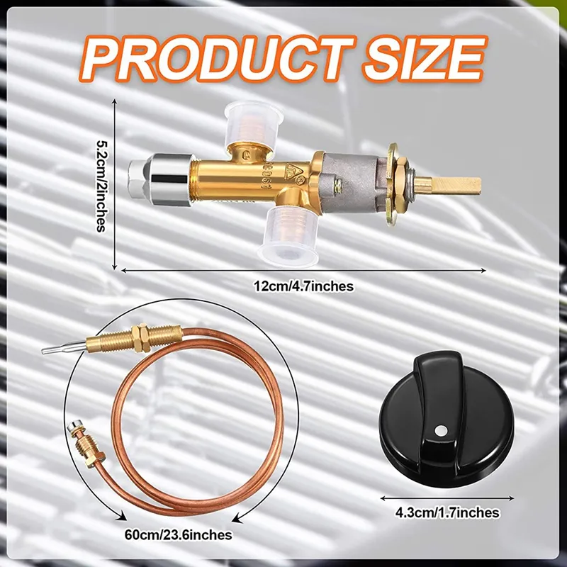 Gas Fireplace Safety Control Valve Kit, 5/8 18UNF, Thermocouple ...