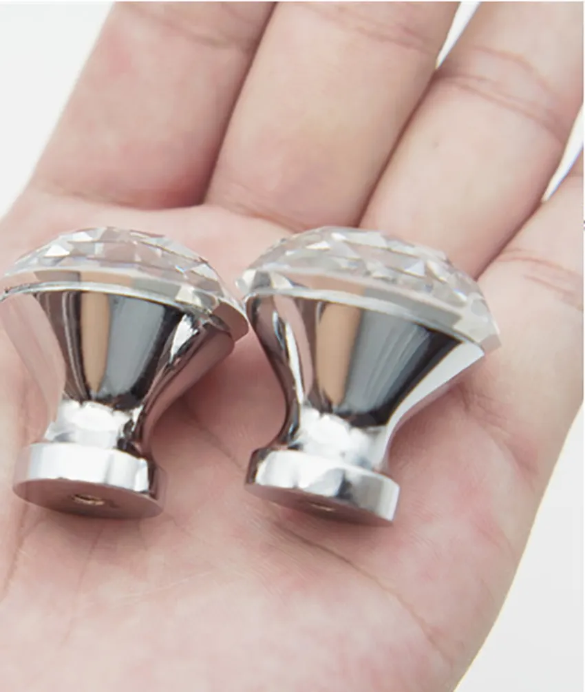Premium Crystal Glass Cabinet Knobs: Modern Zinc Alloy Drawer Pulls ...