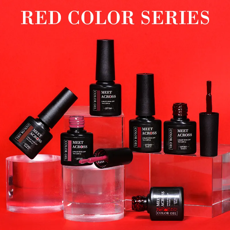 DHgate.com:"6Pcs Red Gel Nail Polish Set - Crystal Glitter UV Semi ...