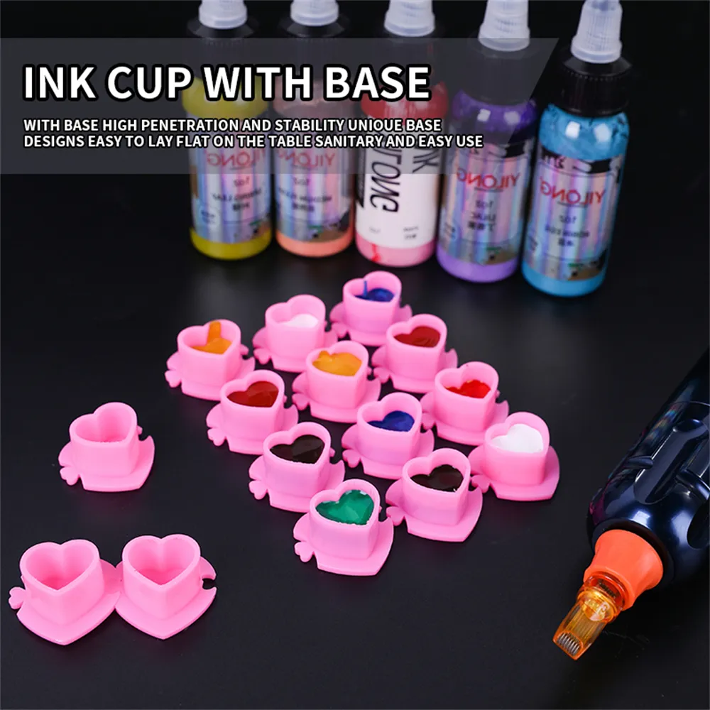 DHgate.com:200 PCS Disposable Tattoo Ink Cups with Base Holder - Heart ...