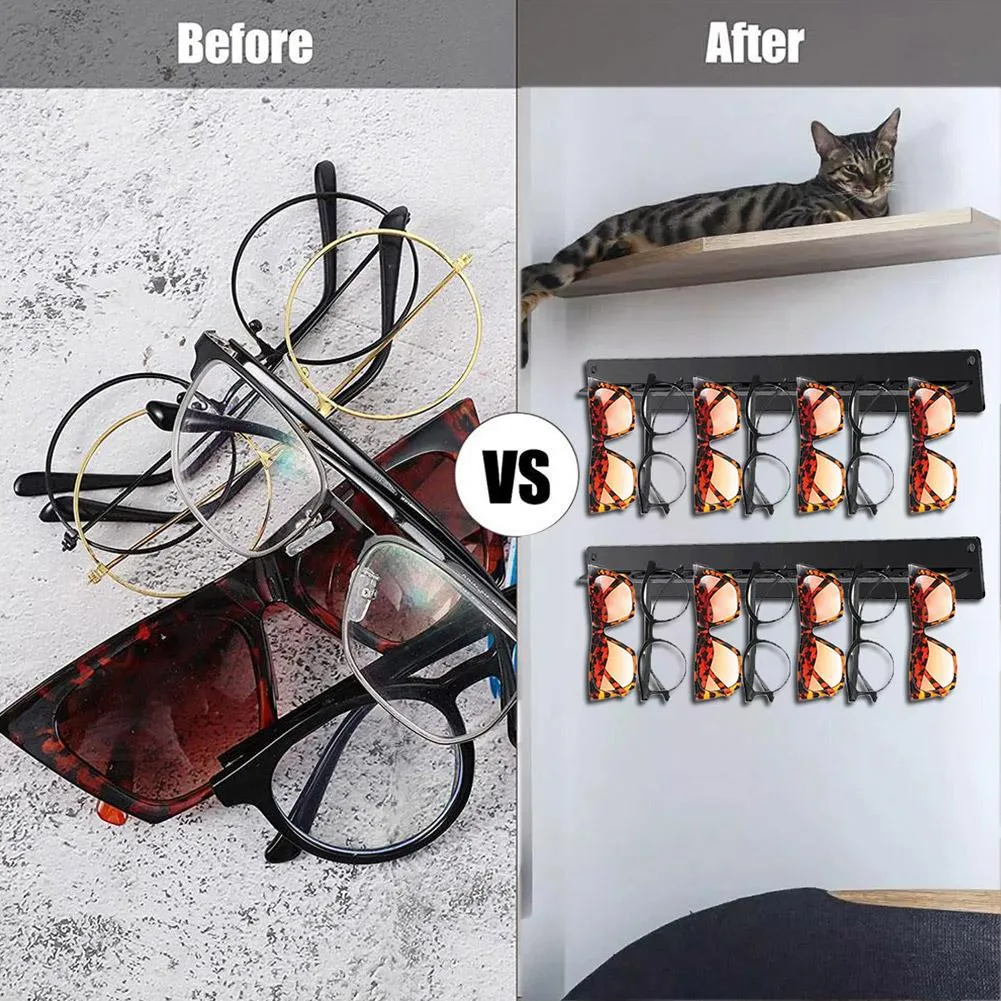 Wall Mount Sunglasses Holder - Acrylic Eyeglasses Organizer, Modern ...