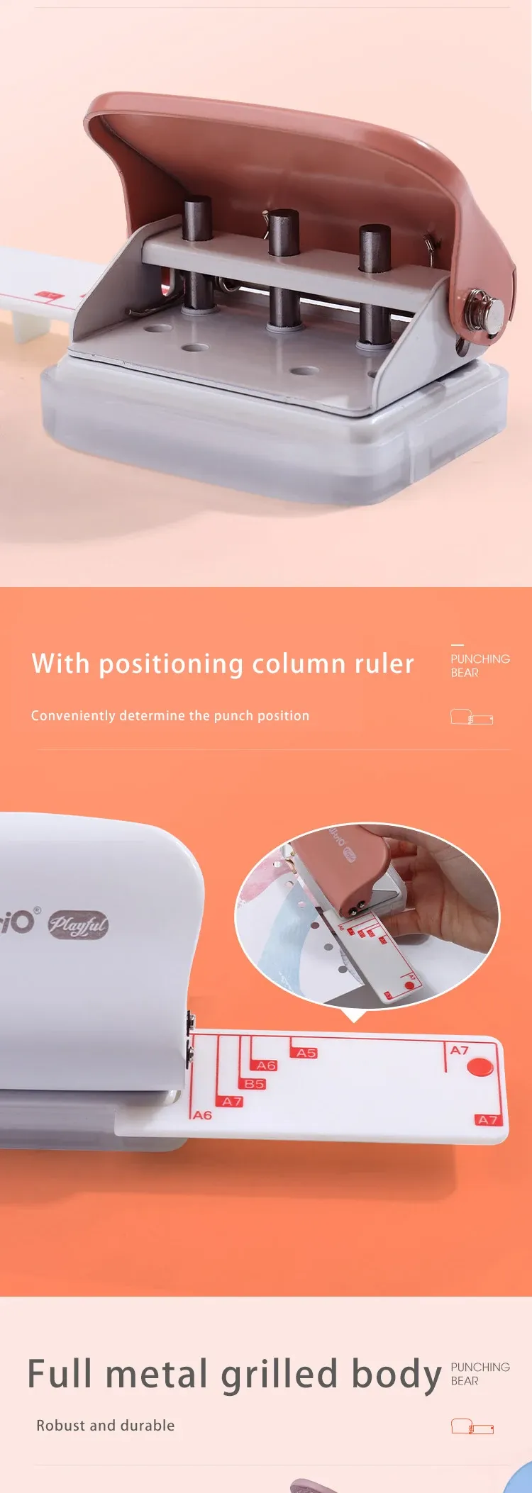 Wholesale Adjustable Paper Punch For A7 A6 A5 B5 Spiral Notebook 3/6/9 ...