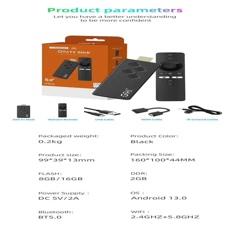 DHgate.com:G96 4K Smart TV Stick: Android 13 ATV OS Set Box with 2GB ...