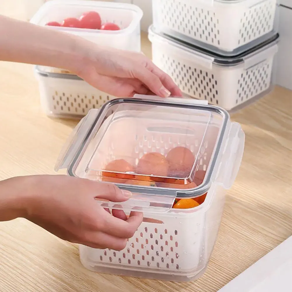 Refrigerator Storage Box Fresh Vegetable Fruit Boxes Fridge Organizer ...