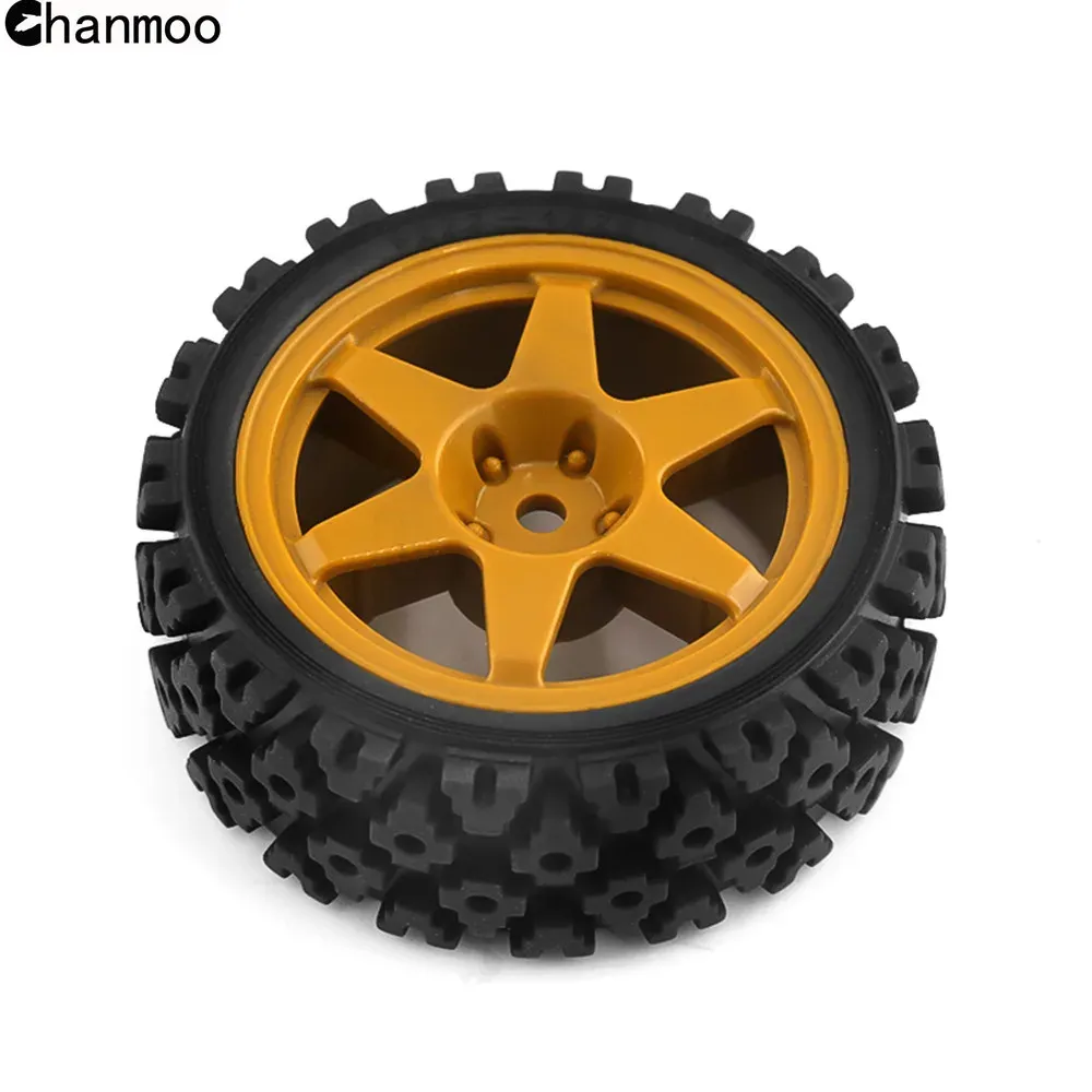 Chanmoo 1/10 RC Racing Car Wheels Rally Tyre & On Road Tires 12mm Hex ...