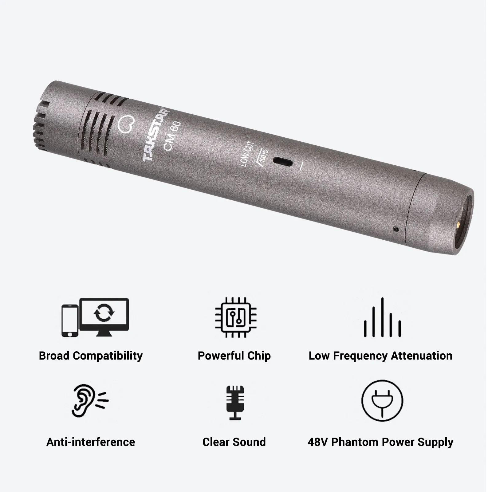 DHgate.com:TAKSTAR CM-60 XLR Condenser Microphone: Cardioid Studio Mic ...