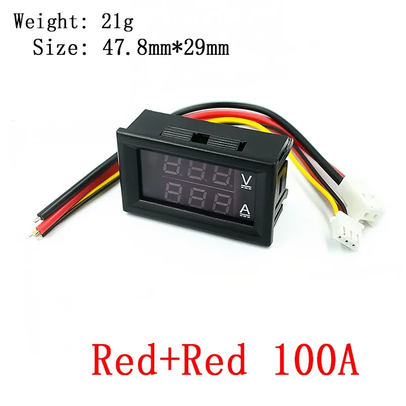 DHgate.com:50A 100A Dual LED Digital Voltmeter Ammeter - Red & Blue DC ...