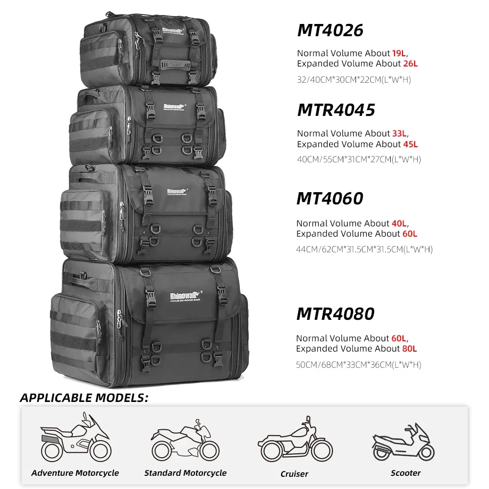 DHgate.com:Rhinowalk Motorcycle Tail Bag Waterproof Expandable ...