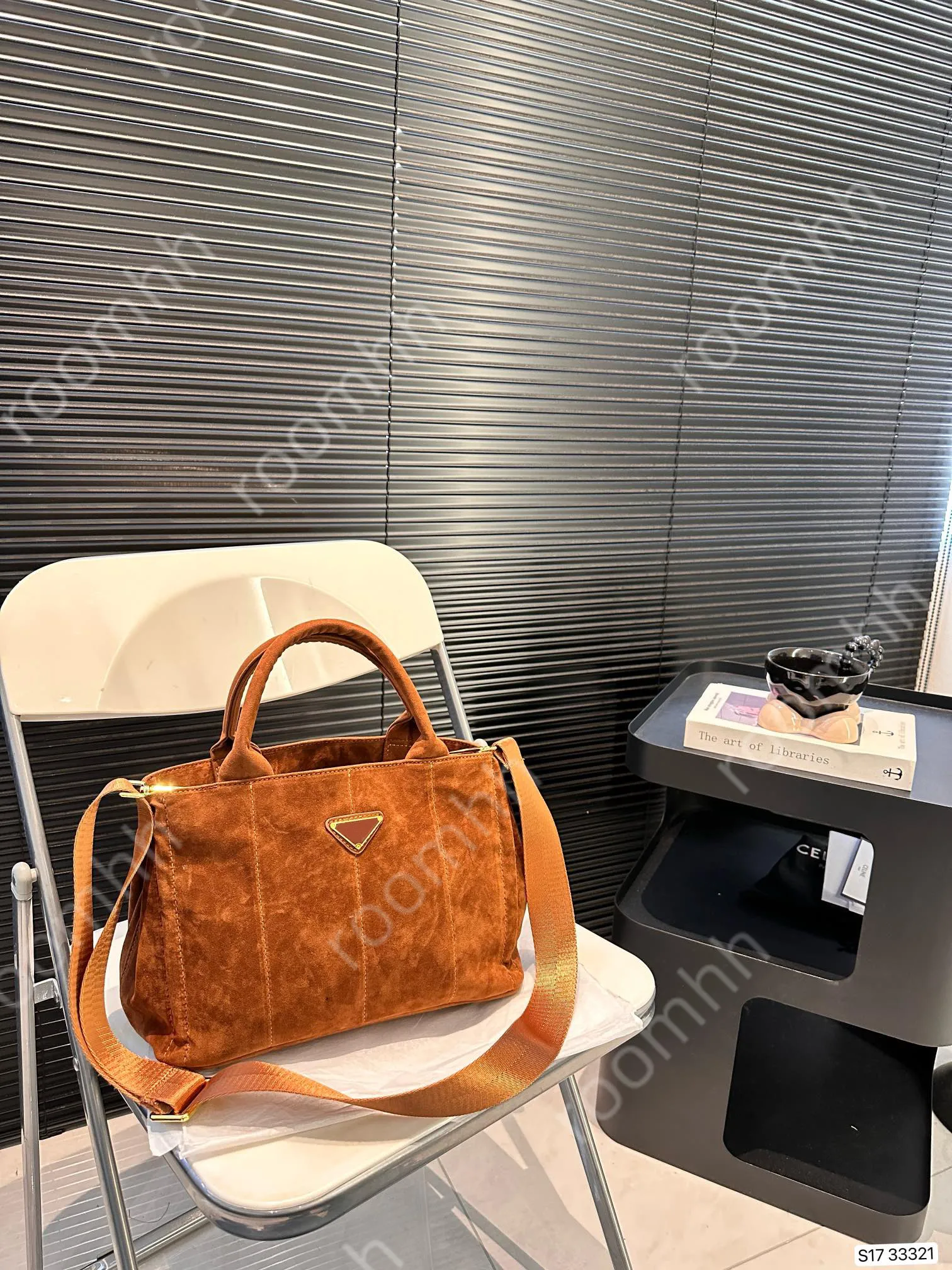 Suede Triangle Suede Tote Designer Leather Shoulder Bag For Women With ...