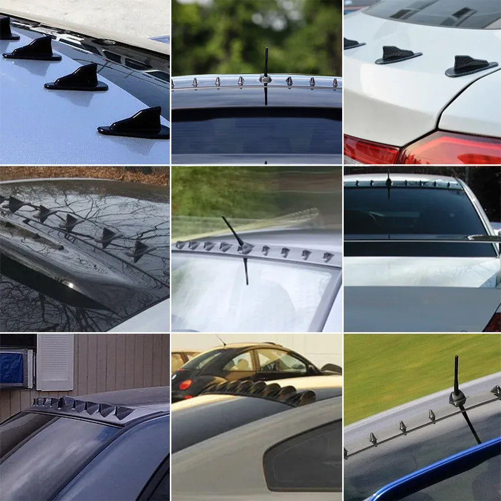 Universal EVO-Style Roof ABS Shark Fin Spoiler Wing Kit Vortex ...