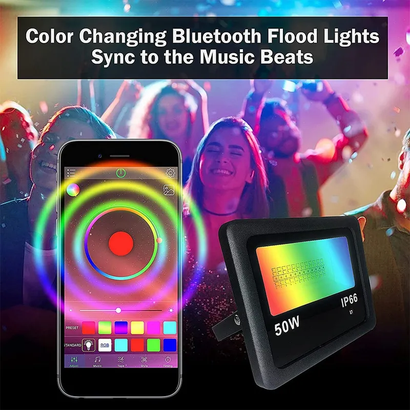 DHgate.com:Smart RGB LED Flood Light - 50W Color Changing Exterior ...