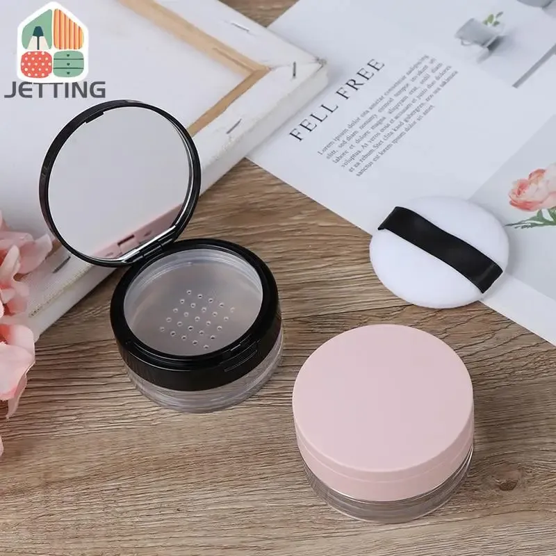 Portable Loose Powder Container - Empty Powder Jar with Sifter, Mirror ...