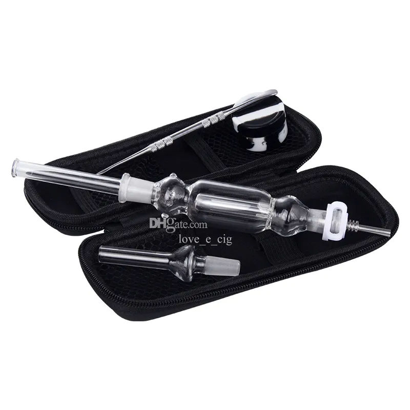 NC002 Dab Rig Glass Water Bong Smoking Pipes Bag Set 10mm Titanium ...