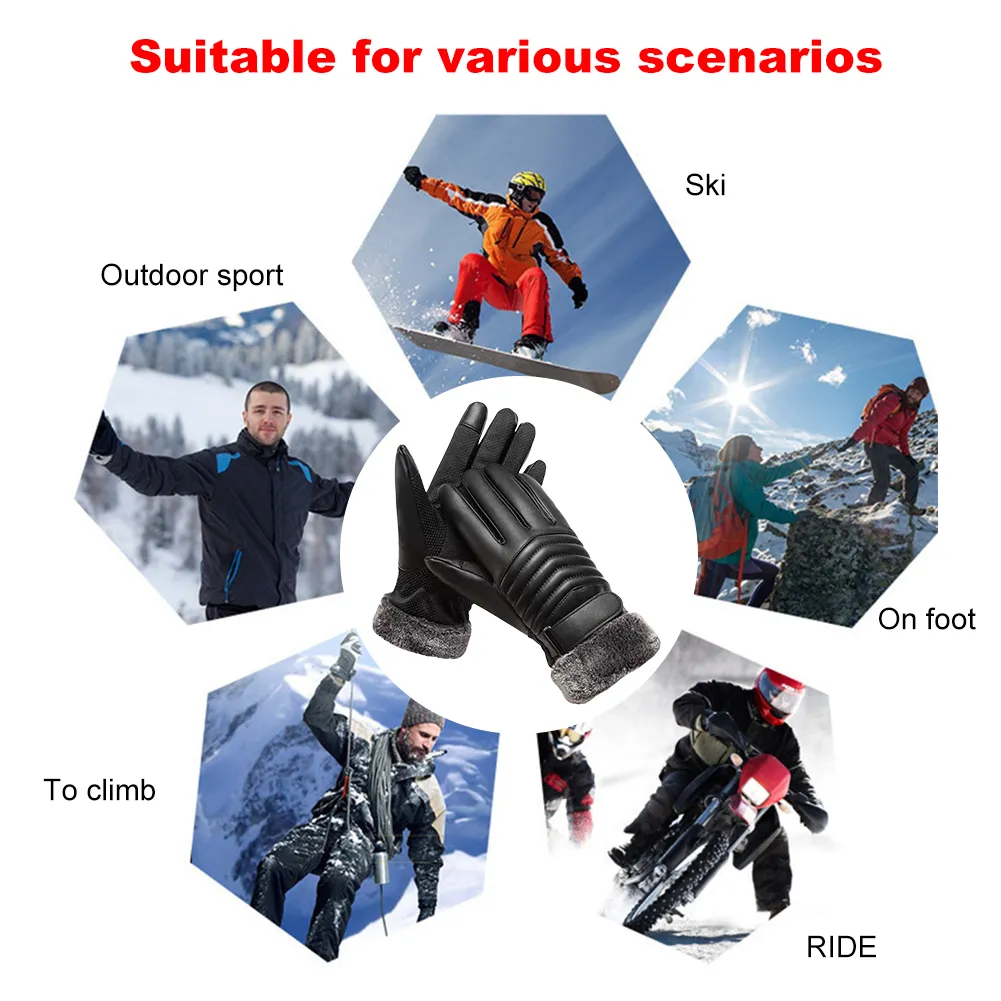 Waterproof Winter Mittens, Winter Riding Gloves with Velvet Lining ...