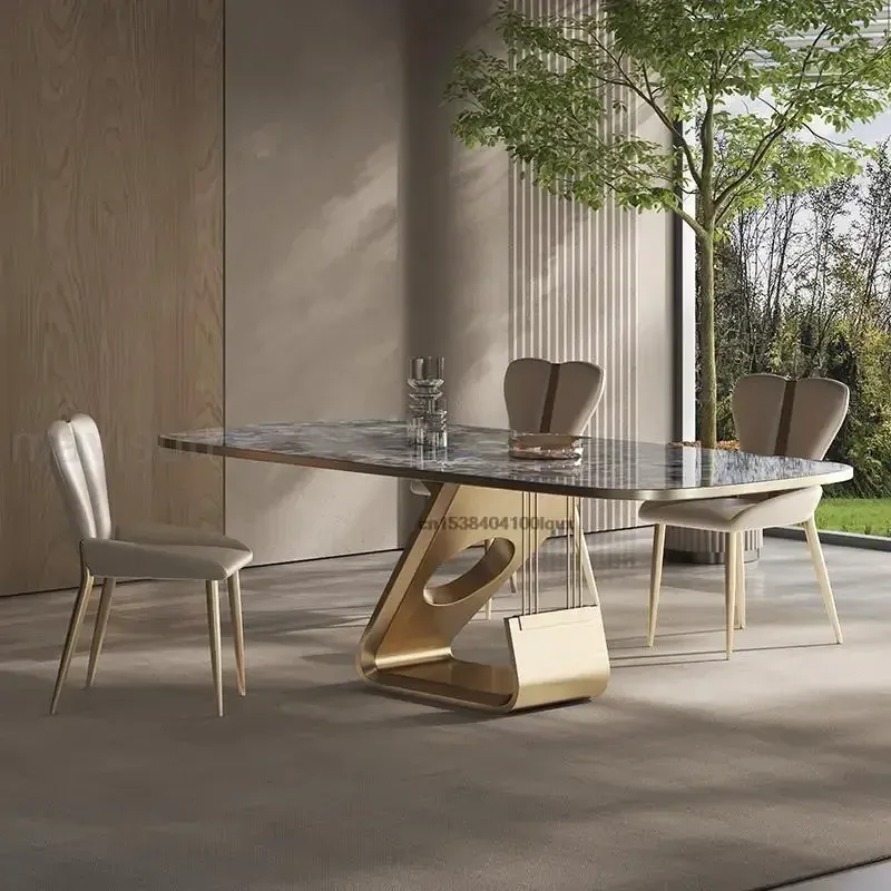 DHgate.com:Blue Marble Kitchen Table Set with 6 Chairs, Square Table ...