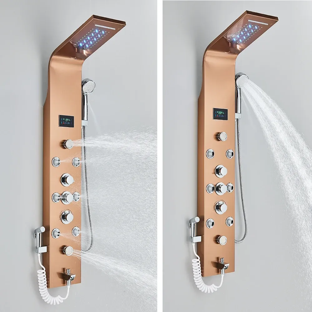 DHgate.com:6 Modes LCD Shower Panel w/ Rainfall, Waterfall & Massage ...