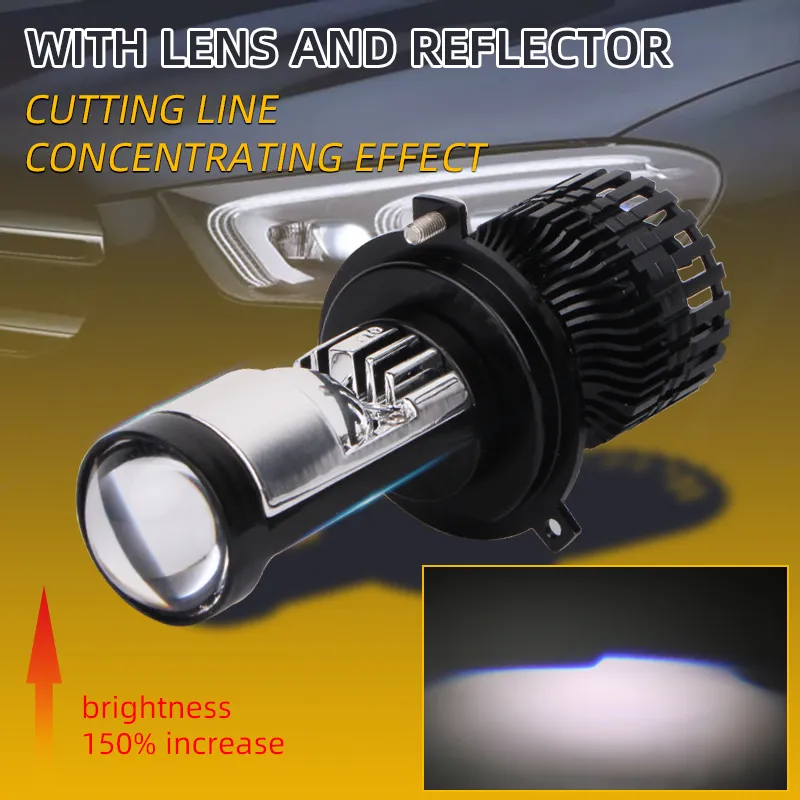 H7 H4 LED Headlight, Super Bright Mini Projector Laser Lens Fog Lamp ...