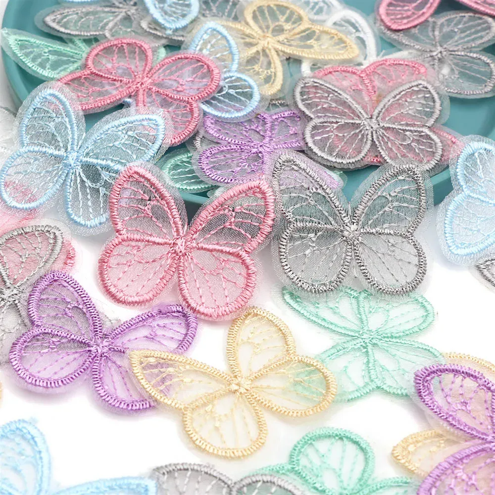 DHgate.com:Butterfly Applique Embroidered Patches, 20Pcs Mesh Butterfly ...
