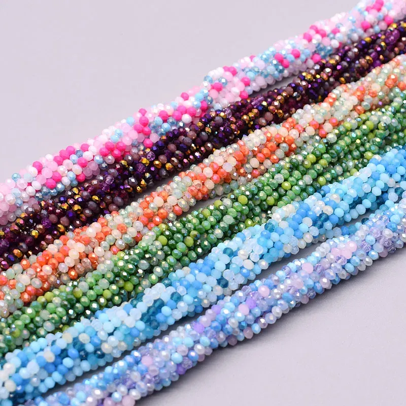 DHgate.com:2mm Multi-Colored Rondelle Faceted Crystal Glass Beads ...