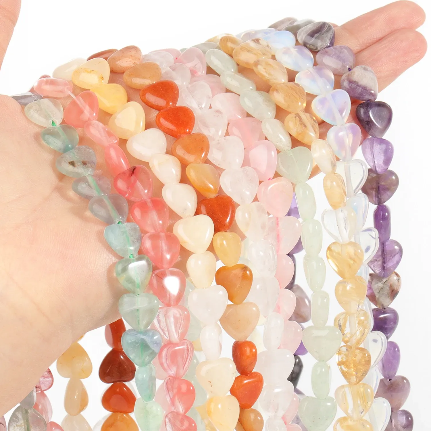 DHgate.com:Natural Stone Heart Beads for Jewelry Making: 11mm AA ...