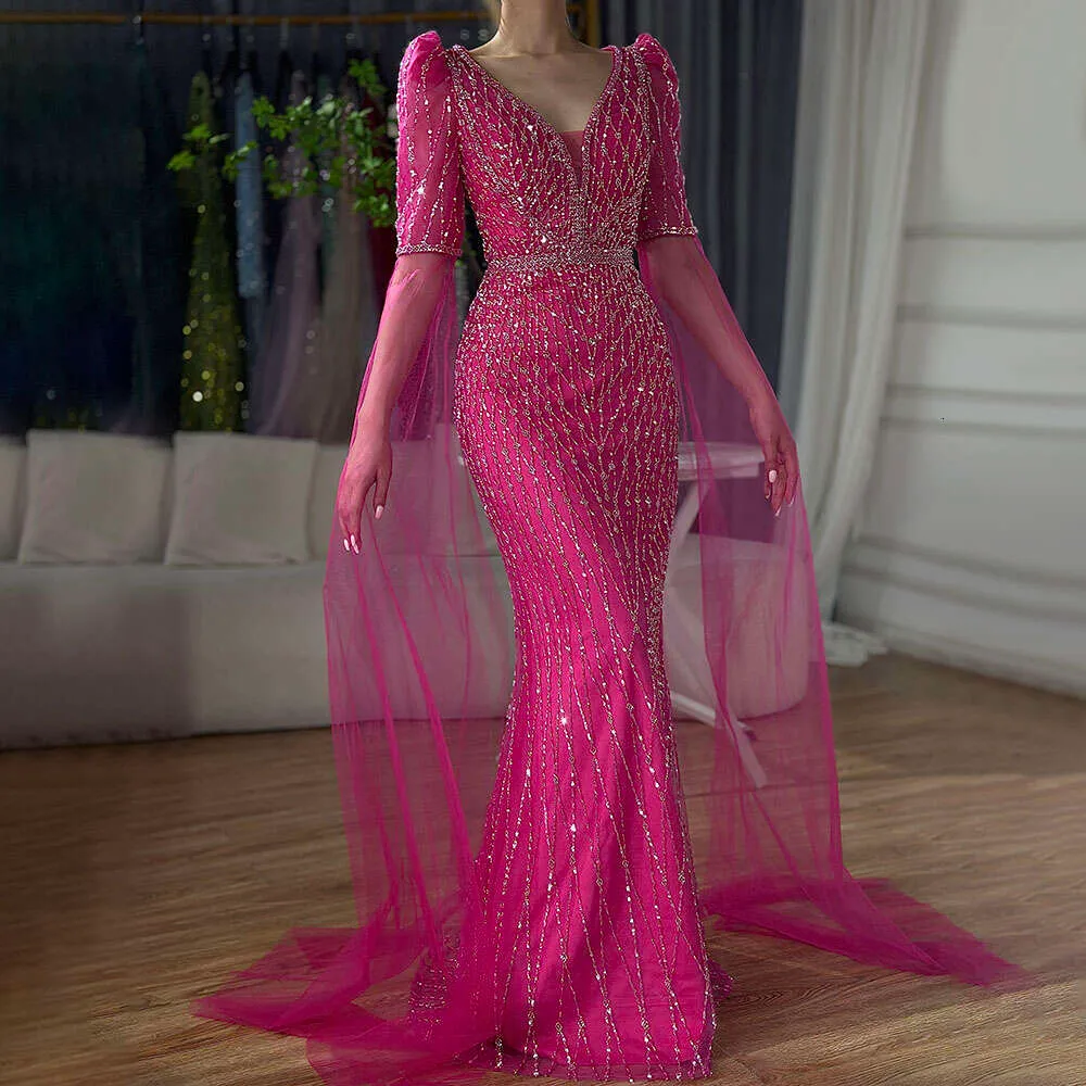Saudi Arabia Mermaid Evening Gown: Fuia Beaded Cape... From ...