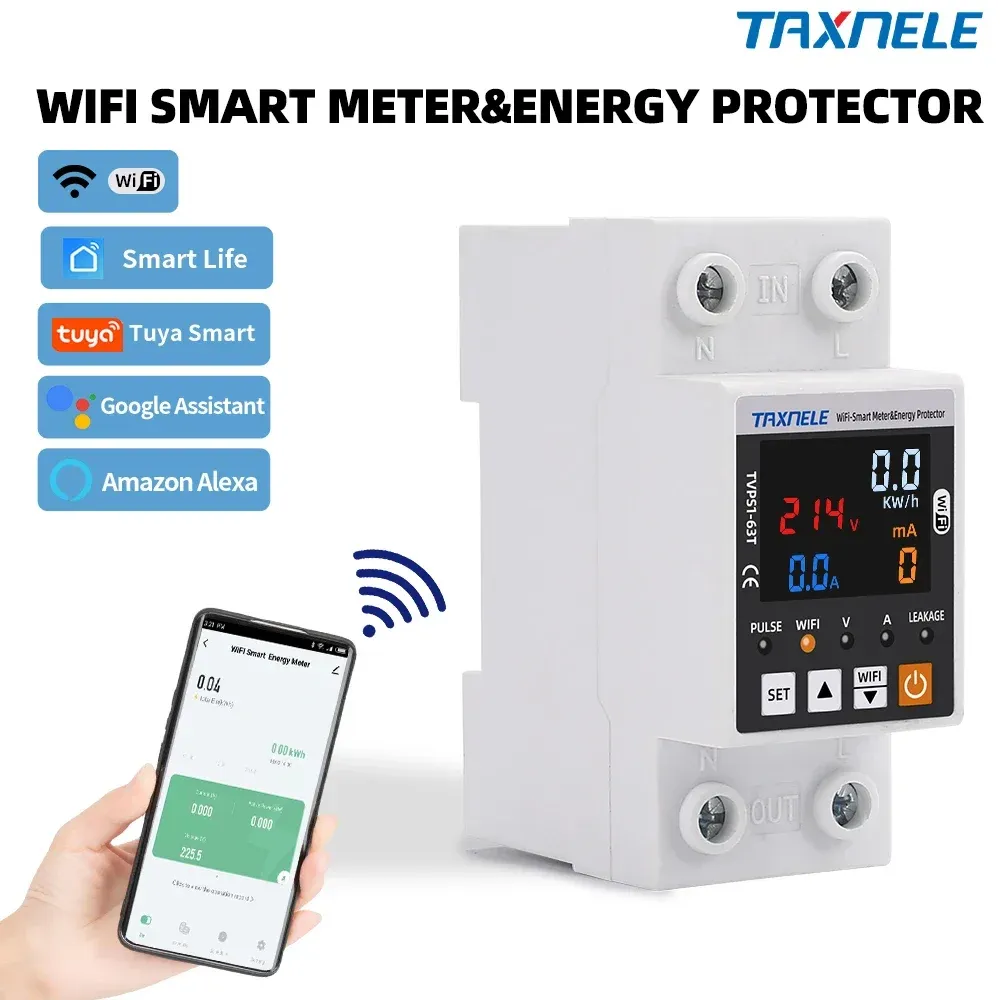 Smart Energy Monitor Circuit Breaker - WiFi Leakage Protector Device ...