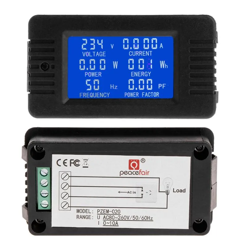 6-in-1 Smart AC Power Energy Monitor, 100A Voltage Current KWh Meter ...