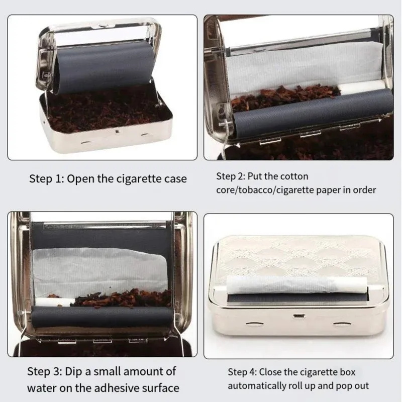 DHgate.com:78mm Metal Cigarette Rolling Machine Box | Portable Tobacco ...