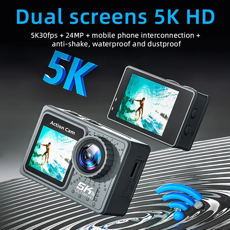 DHgate.com:20244K WiFi Sports Camera Dual Screen 5K 60FPS Waterproof ...