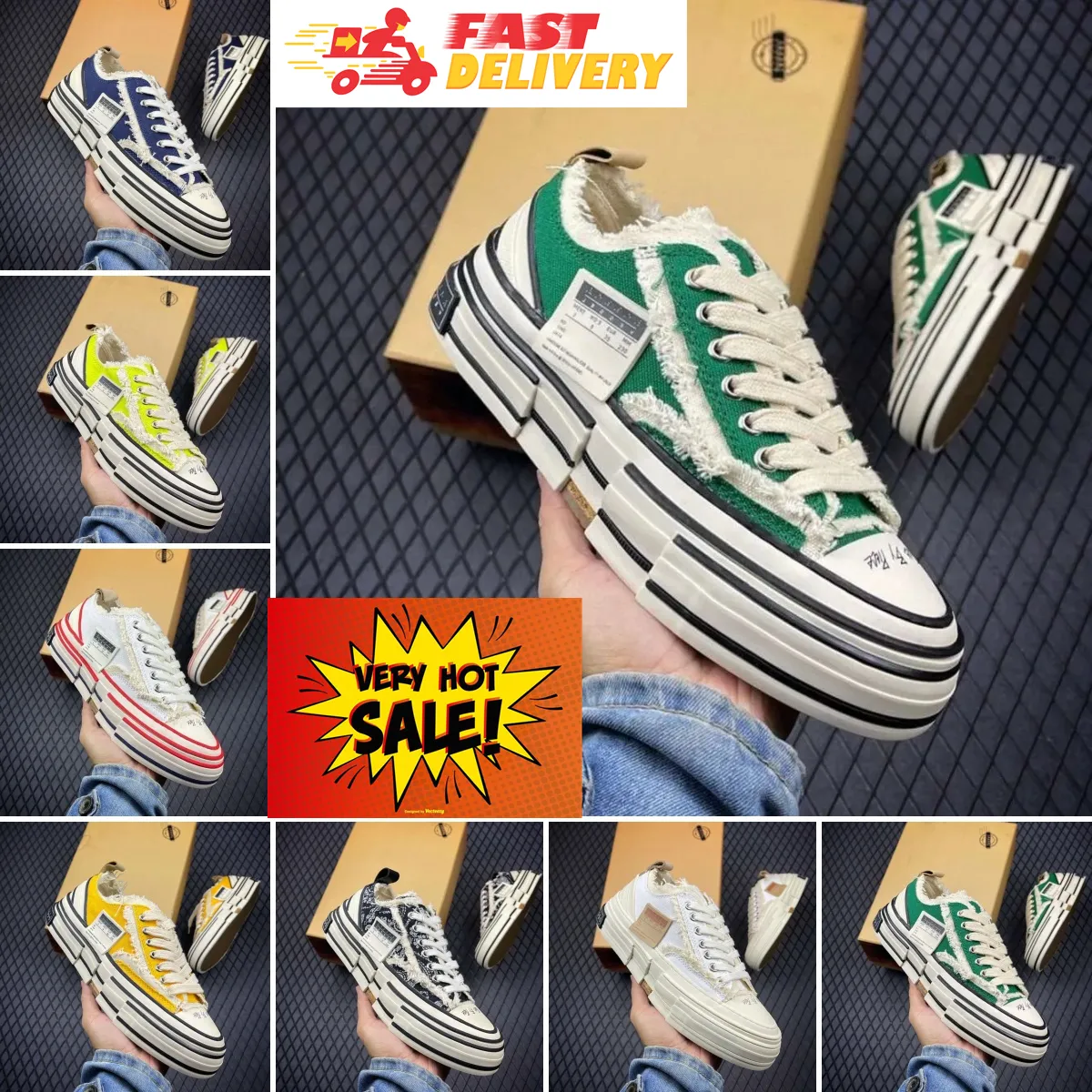 Bulk 2024 XVESSEL G.O.P.Lows Black Vulcanized Lace Up Sneakers For Men ...