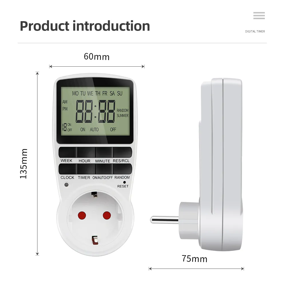 Smart Digital Timer Switch: Programmable Timing Socket Outlet for Home ...