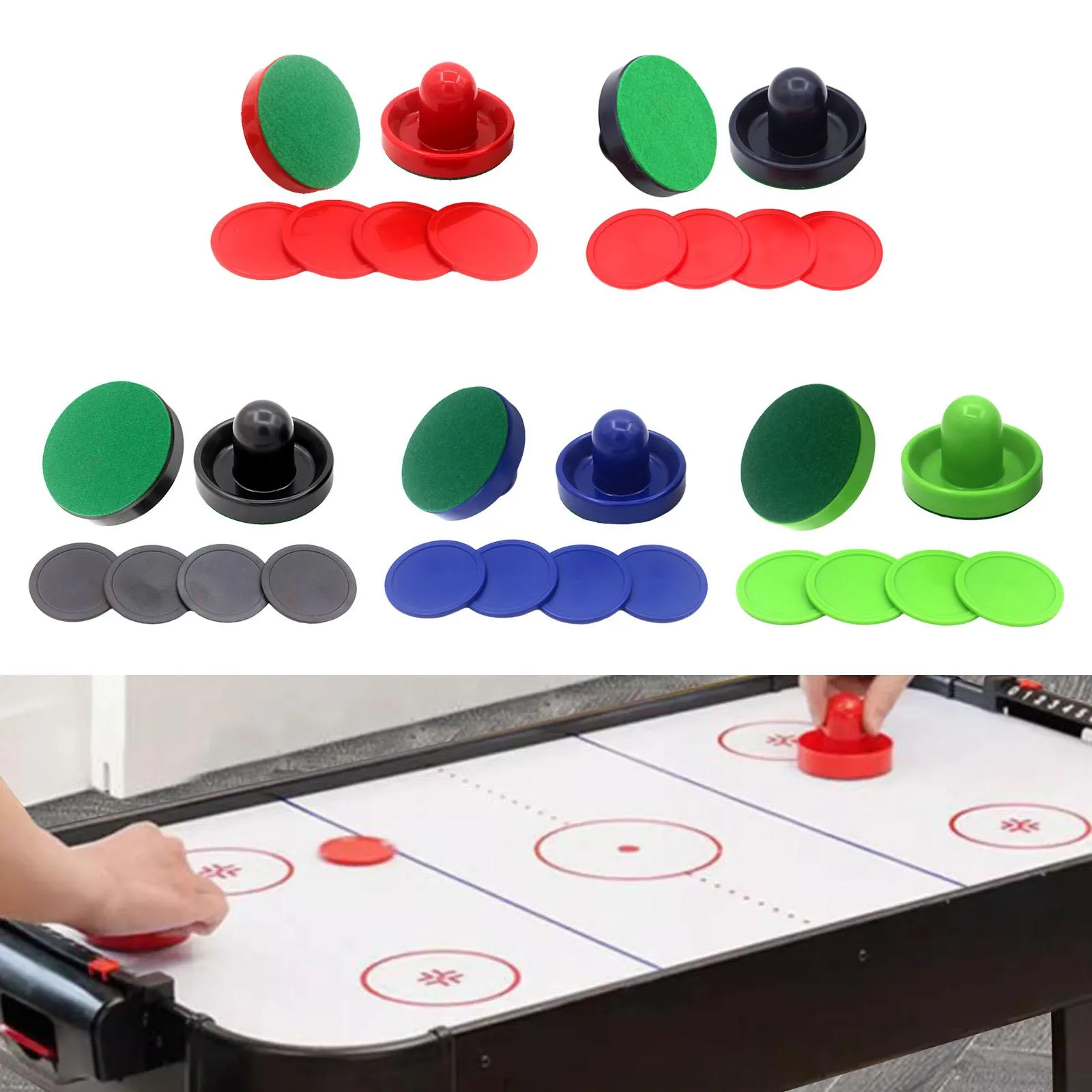 Mini Air Hockey Pushers & Pucks Set: Compact Tabletop Sports Game for ...