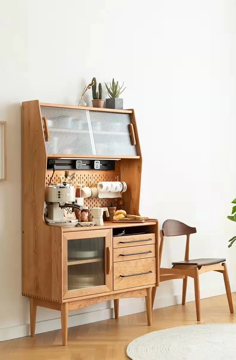 Solid Wood Integrated High kitchen cabinets with Wire-Wrap Board for ...
