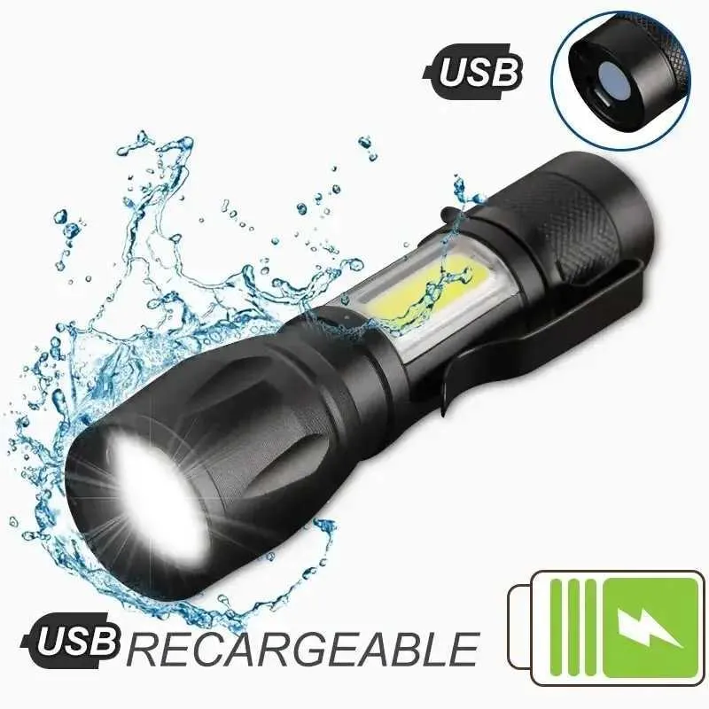Mini Torch LED Rechargeable Flashlight Portable USB... From Urban ...