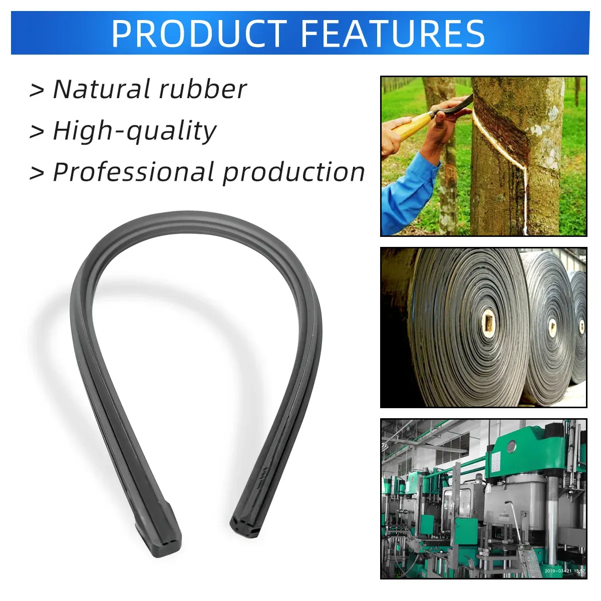 HD Rubber Mute Wiper Insert Strips Replacement for Hybrid Wipers, 8mm ...