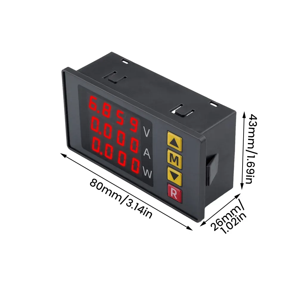 Digital DC Current Amp Meter, 1000W 0 100V 10A Voltage Current Meter ...