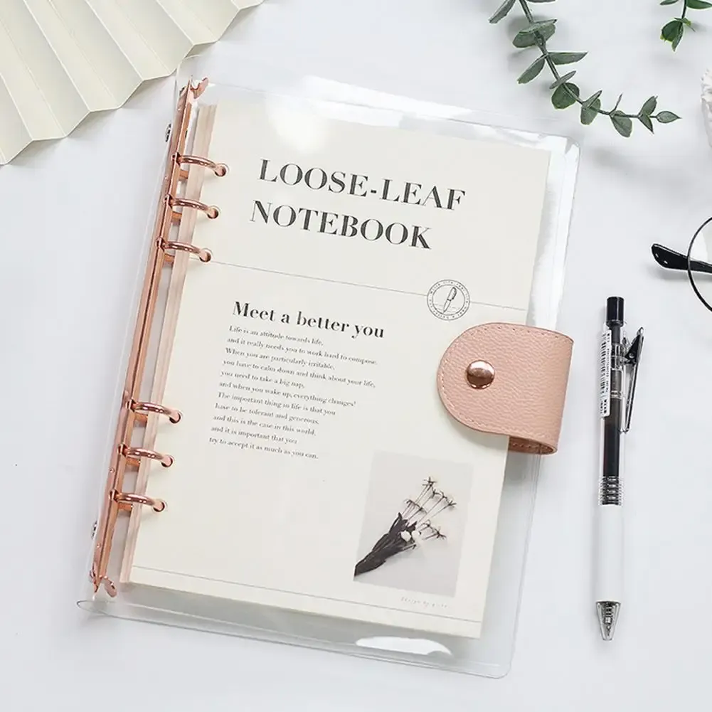 DHgate.com:2023 Ins Wind Transparent Loose-leaf Notebook Journal Set ...