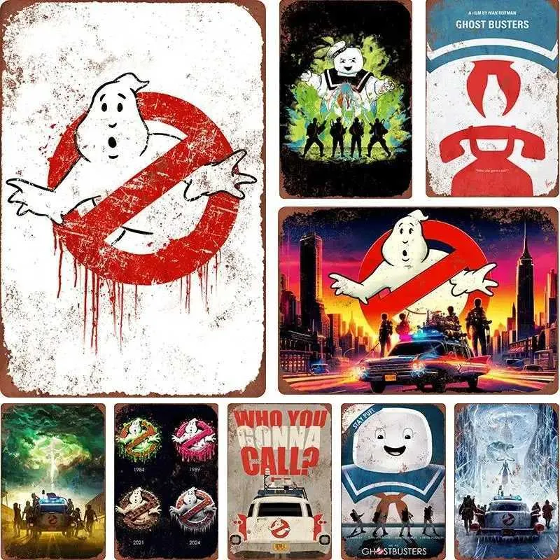 Ghostbusters Retro Metal Wall Art Vintage Movie Logo Tin Sign For Home ...