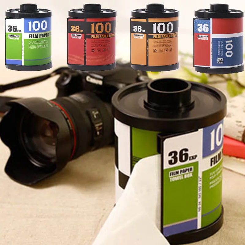 Retro Film Roll Paper Box - Decorative Tissue Box Holder, Stylish ...