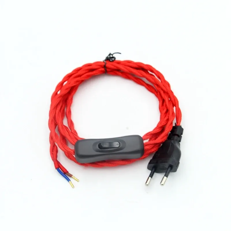 Vintage Power Cord 2m 220V AC With EU Plug Fabric... From Homepro1, $7. ...