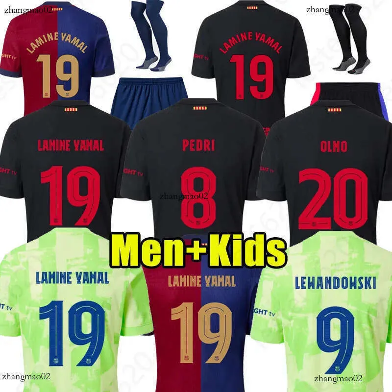 LAMINE YAMAL Soccer Jerseys OLMO LEWANDOWSKI PEDRI 24 25 GAVI R. ARAUJO ...