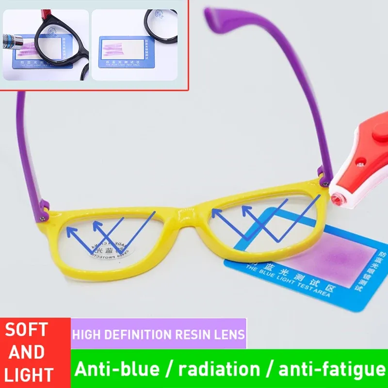DHgate.com:2024 TR90 Blue Light Blocking Glasses for Kids, Flexible Silicone Round Eyeglasses ...